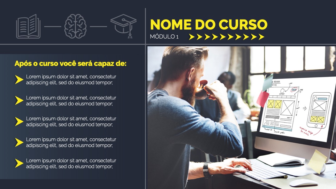 Apresentação para cursos e educação
