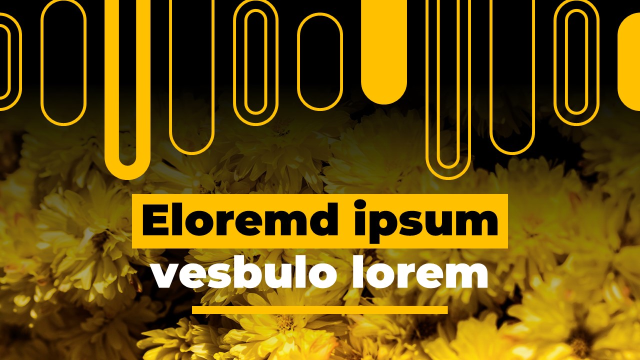 Apresentação com destaque na cor amarela