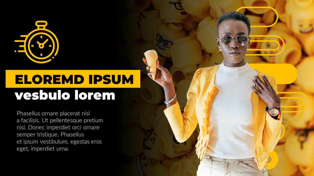 Apresentação com destaque na cor amarela