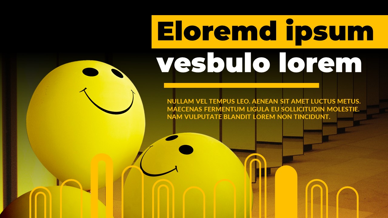 Apresentação com destaque na cor amarela